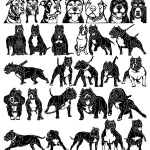 Pitbull Dogs-dxf Files and SVG Cut Ready for Cnc Machines, Laser ...