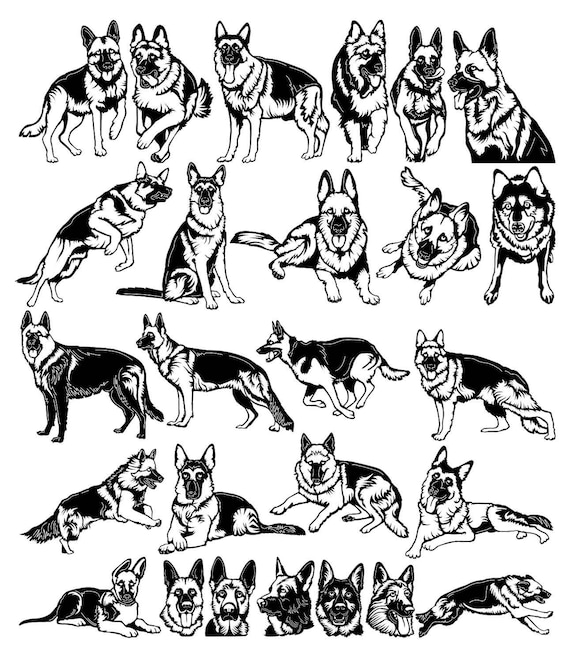 German Shepherds Dogs-dxf Files and SVG Cut Ready for Cnc | Etsy