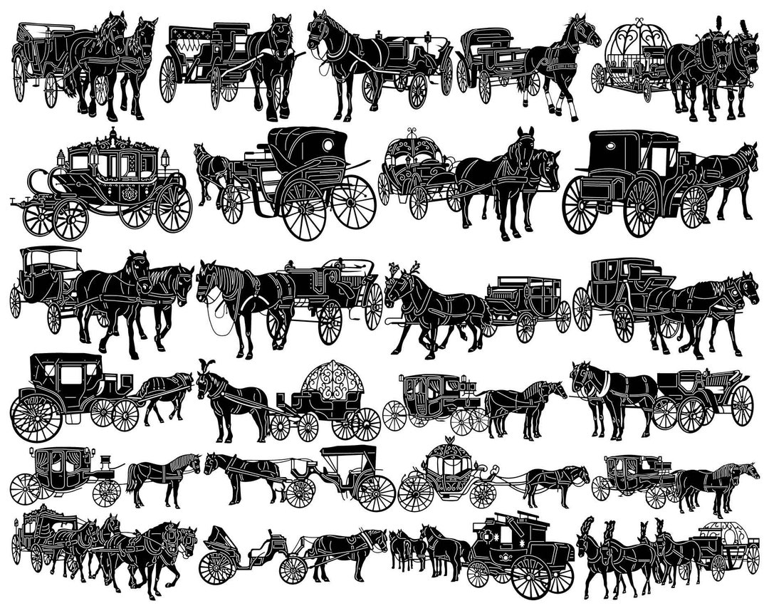 Horse and Carriage DXF SVG Files: CNC Laser Plasma Cut Ready - Etsy