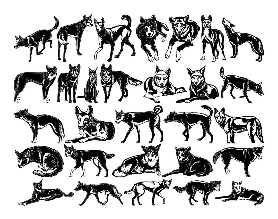 Dingo DXF SVG Files: Australian Wild Dog CNC Laser Cut - Etsy Australia