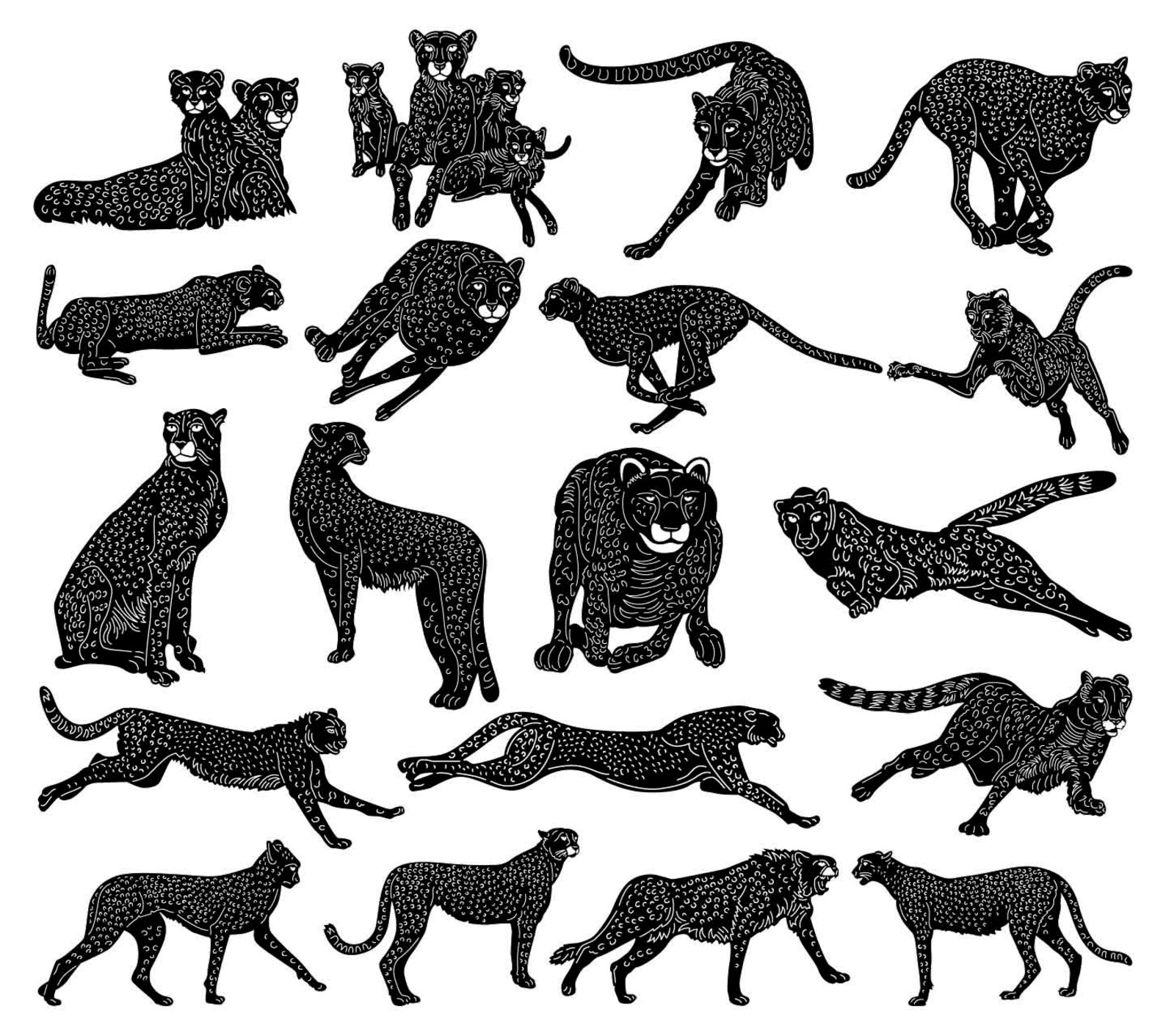 Cheetah Cat-dxf Files and SVG Cut Ready for Cnc Machines, Laser Cutting ...