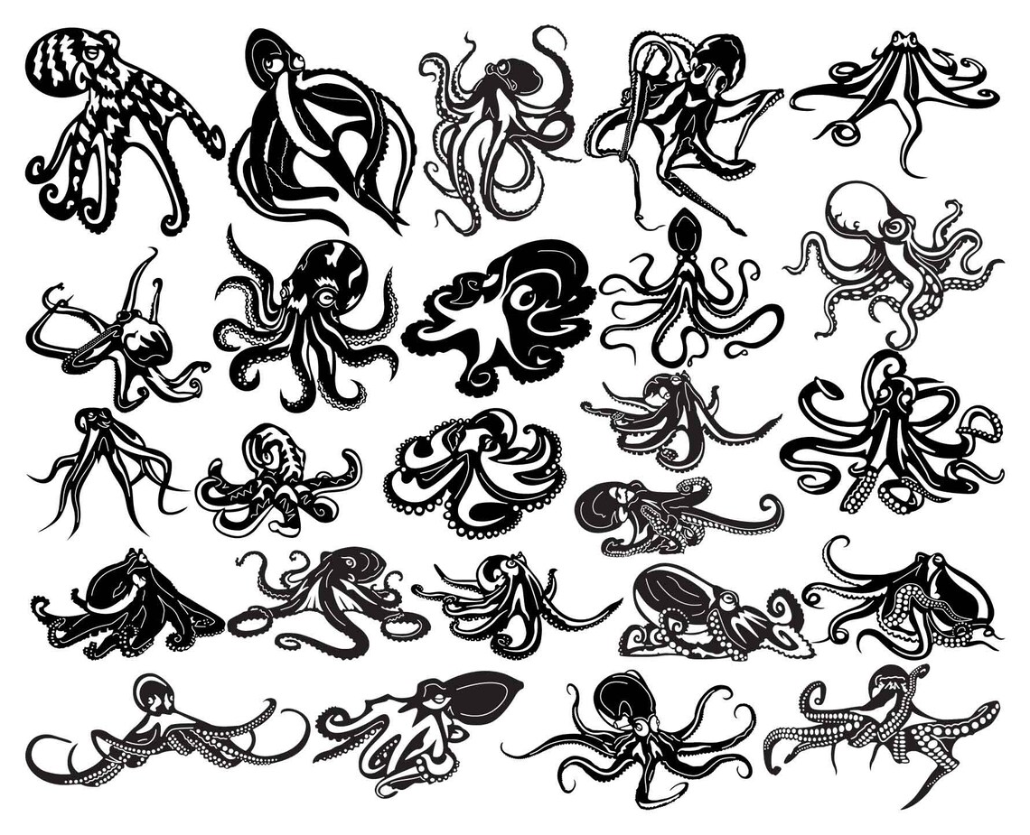 Octopus-dxf Files and SVG Cut Ready for Cnc Machines, Laser Cutting and ...