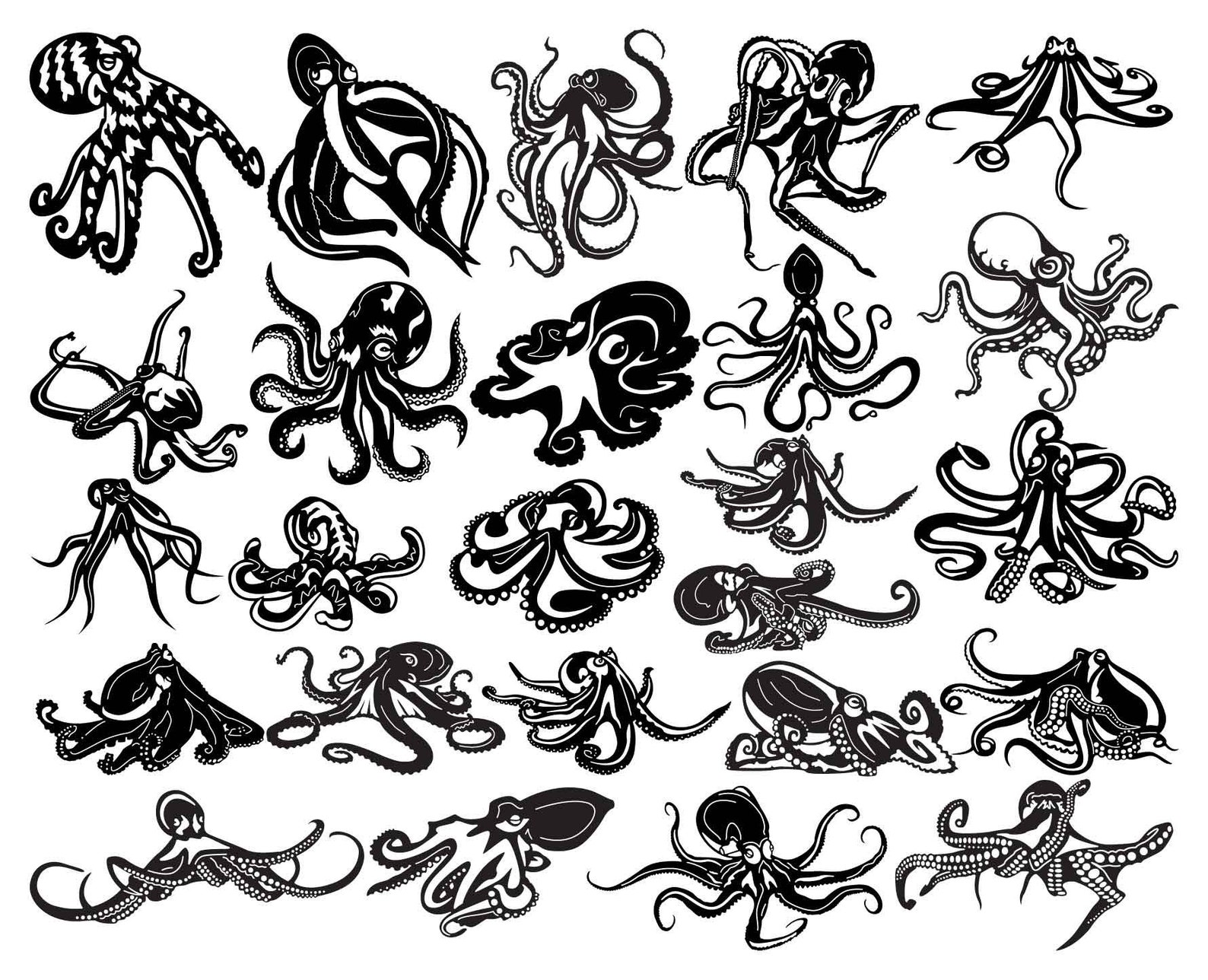 Octopus-dxf Files and SVG Cut Ready for Cnc Machines, Laser Cutting and ...