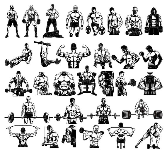 Gym Bodybuilding and Weightlifting-dxf Files and SVG Cut Ready - Etsy