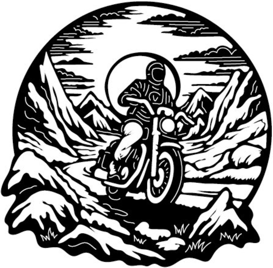 Motorcycle and Chopper Raider Scene DXF SVG Files-laser and Plasma Cut ...