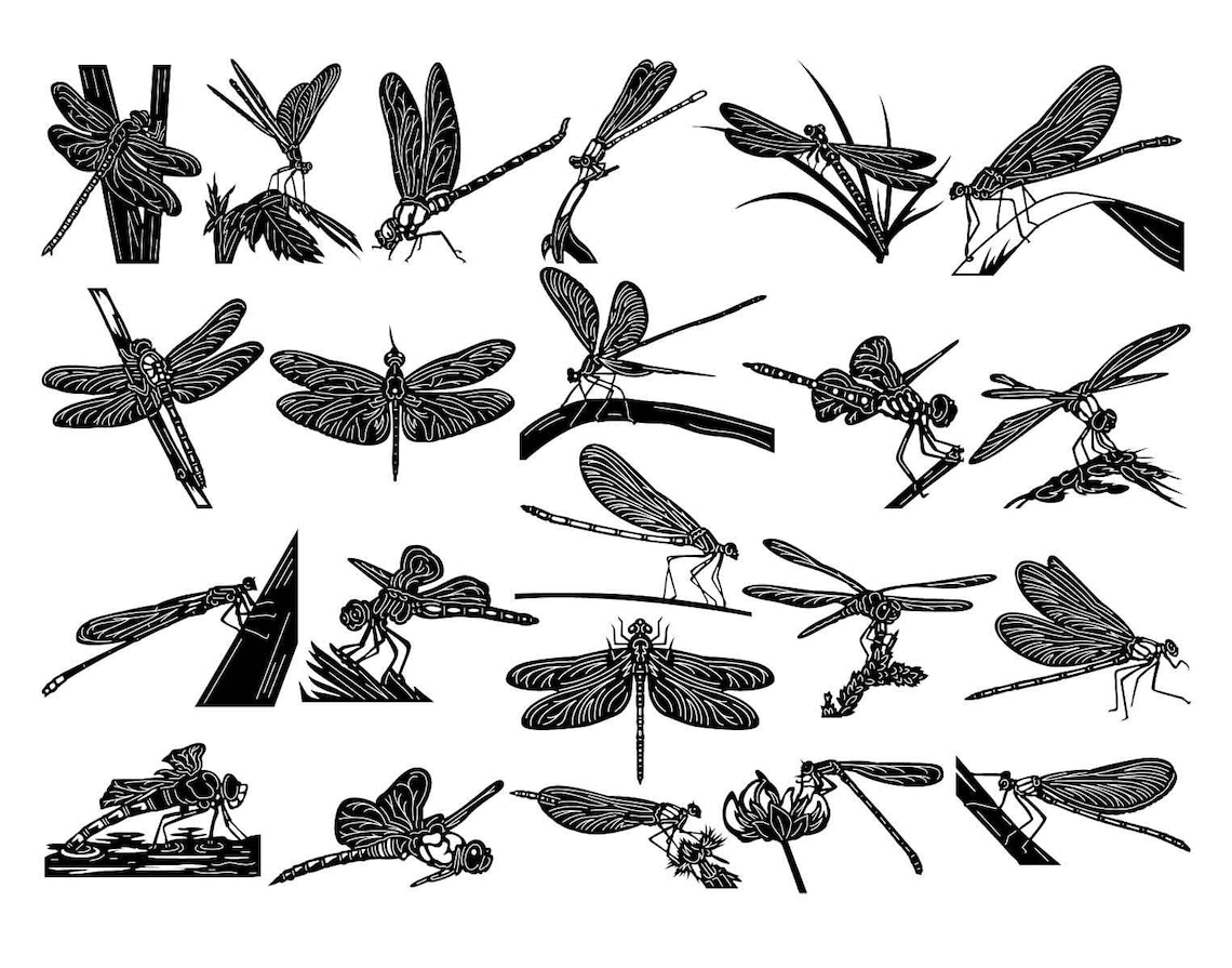 Dragonfly DXF SVG Files: CNC Laser Plasma Cut Ready - Etsy