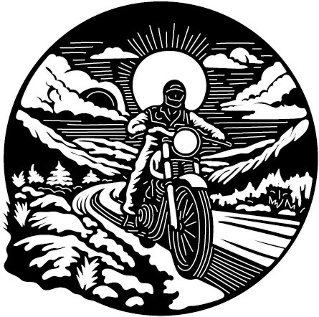 Motorcycle Raider Scene: CNC Laser Cut Files (DXF, SVG) - Etsy