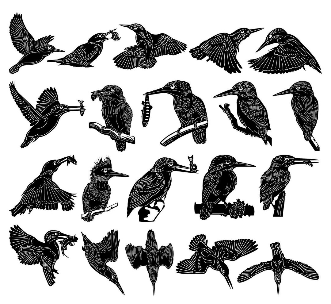 Kingfisher Birds DXF SVG Files: CNC Laser Plasma Cut Ready - Etsy