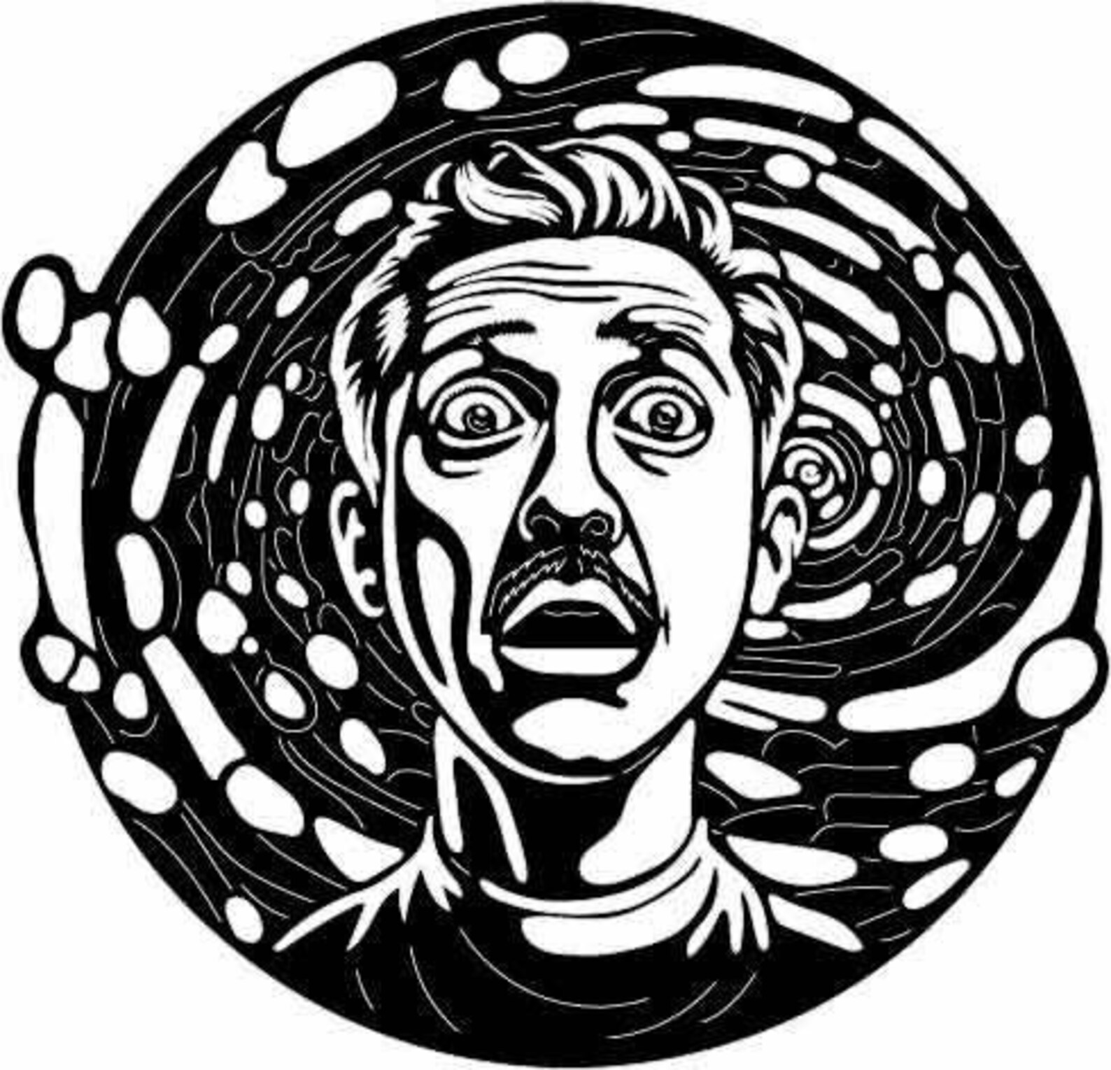 Hypnotized Man Starring Face-dxf File and SVG Cut Ready for Cnc ...
