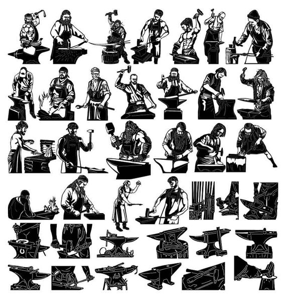 Blacksmith Metalsmith Crafting-dxf Files and SVG Cut Ready for - Etsy