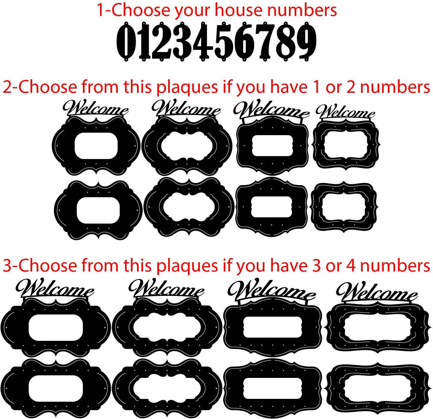 House Numbers and Ornaments Plaques-dxf Files and SVG Cut - Etsy