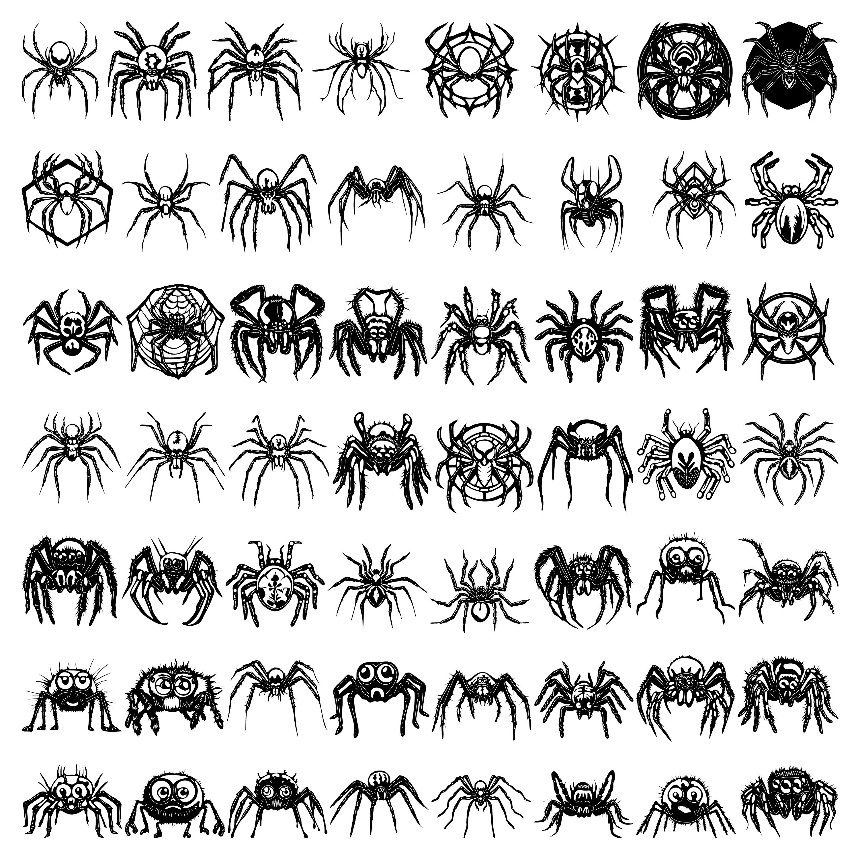 Spiders-dxf Files and SVG Cut Ready for Cnc Machines, Laser Cutting and ...