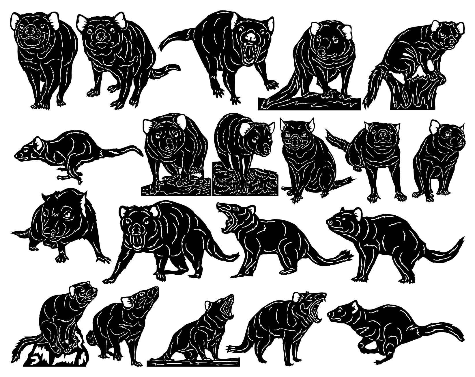 Australian Tasmanian Devil-dxf Files and SVG Cut Ready for Cnc Machines ...
