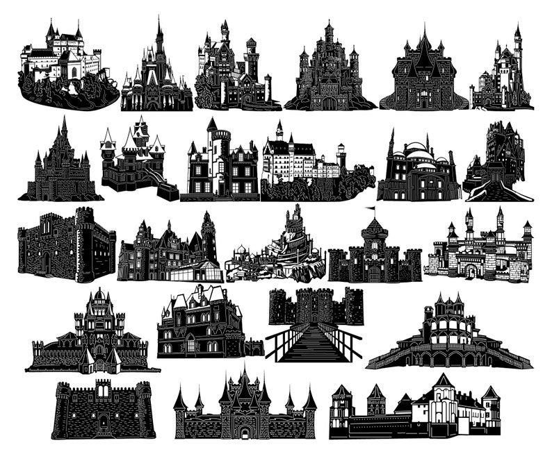 Ancient Medieval Castles-dxf Files and SVG Cut Ready for Cnc Machines ...