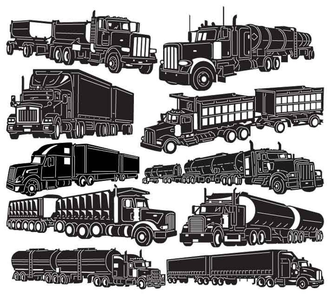 Double Trailer Trucks-dxf Files and SVG Cut Ready for Cnc Machines ...