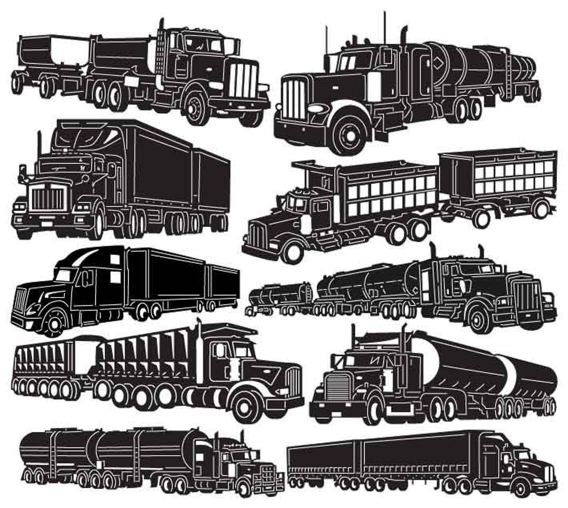 Double Trailer Trucks-dxf Files and SVG Cut Ready for Cnc Machines ...