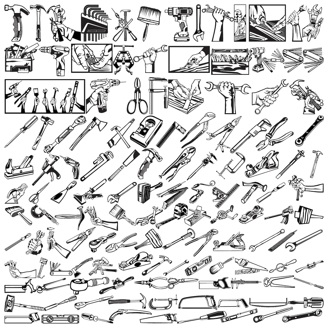 Workshop Tools and Equipment-dxf Files and SVG Cut Ready for Cnc ...
