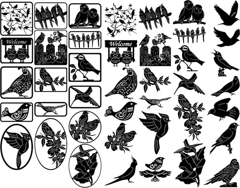 Birds Show Home Wall Decor Inserts-dxf Files and SVG Cut Ready for Cnc ...