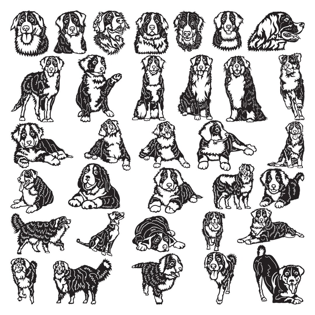 Bernese Mountain Dog-dxf Files and SVG Cut Ready for Cnc Machines ...