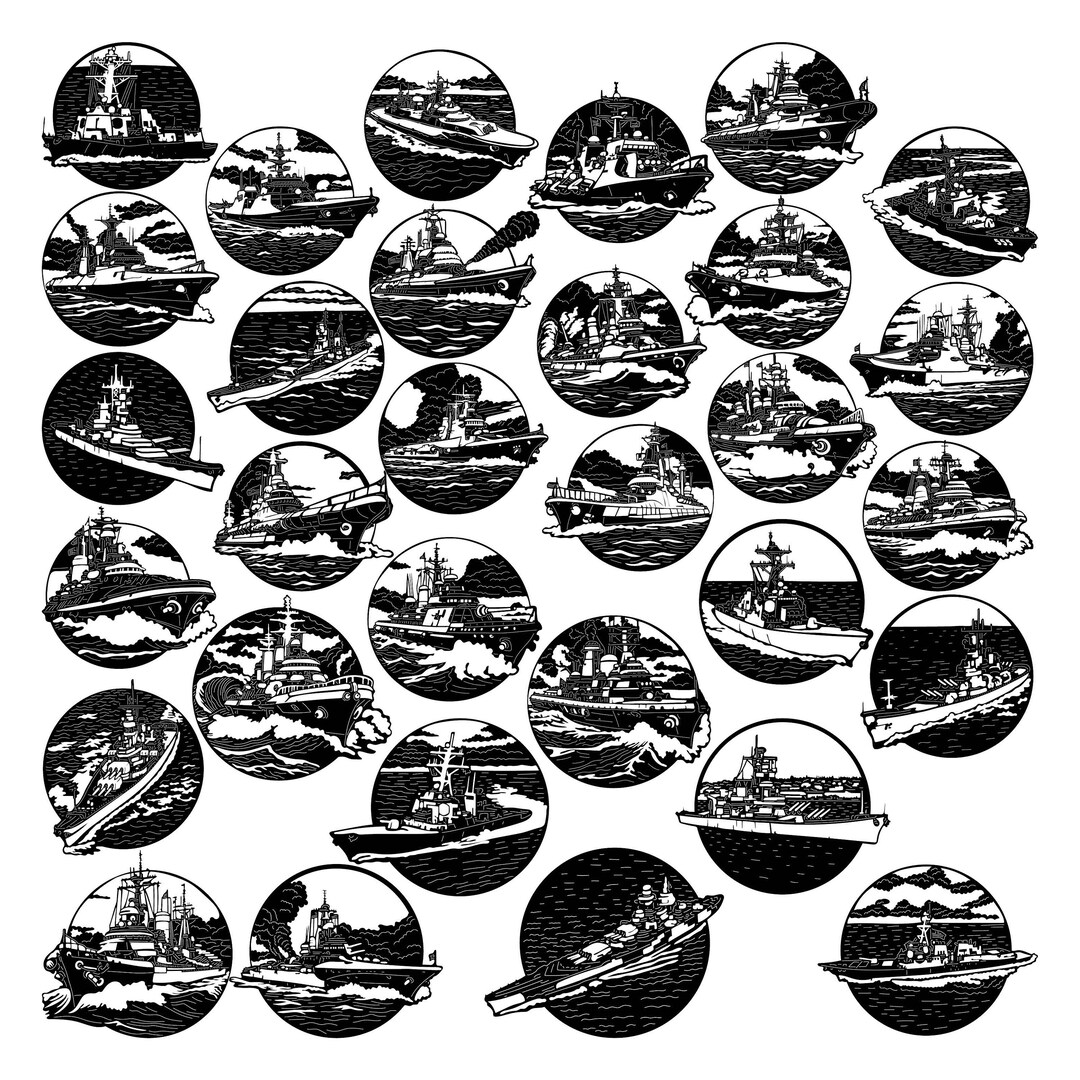 Navy Combat Battleships-dxf Files and SVG Cut Ready for Cnc Machines ...