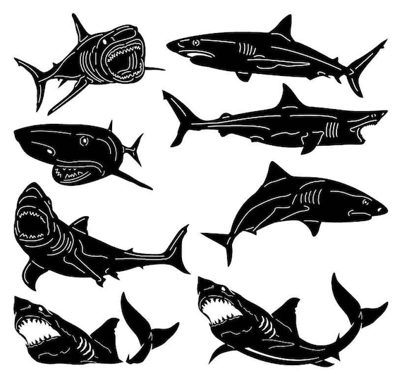 Shark Fishes-dxf Files and SVG Cut Ready for Cnc Machines - Etsy