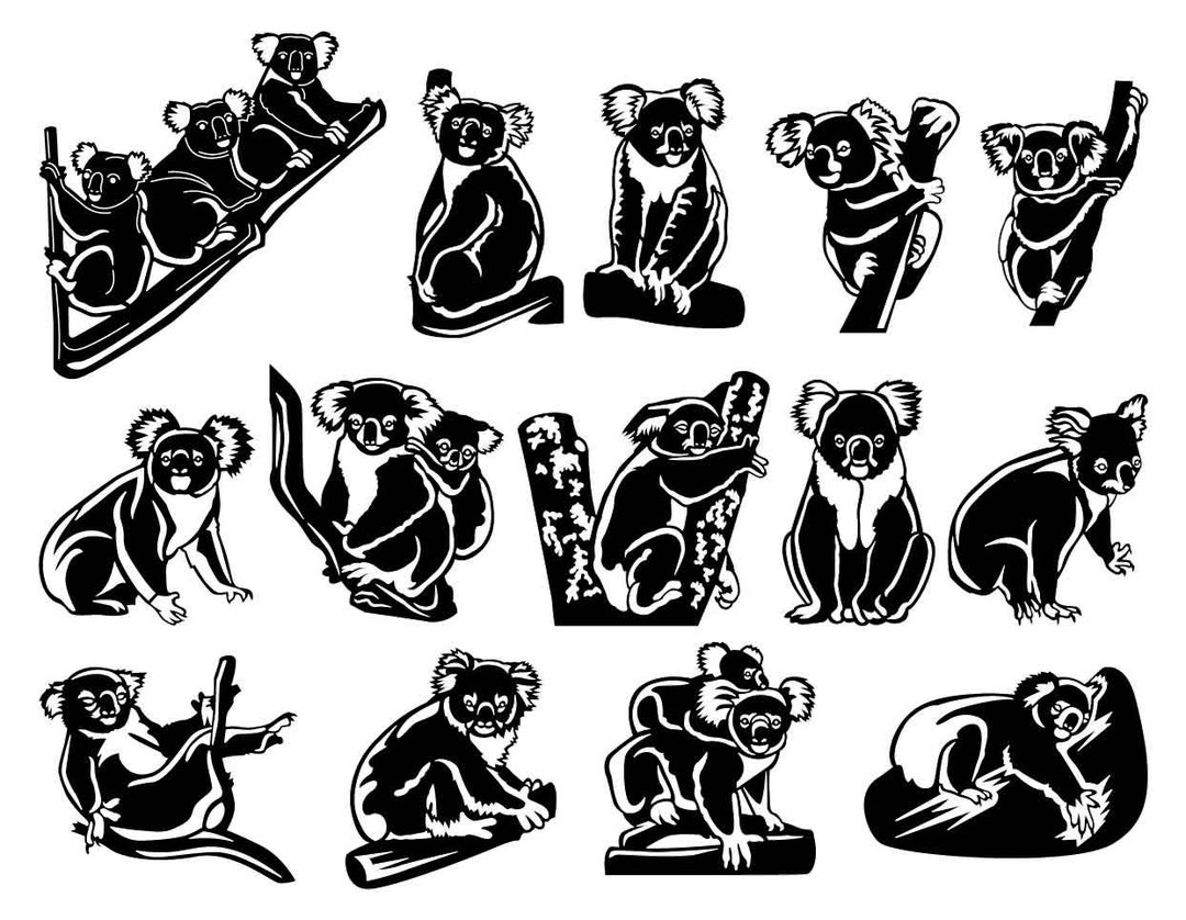Australian Koala Bear-dxf Files and SVG Cut Ready for Cnc Machines ...