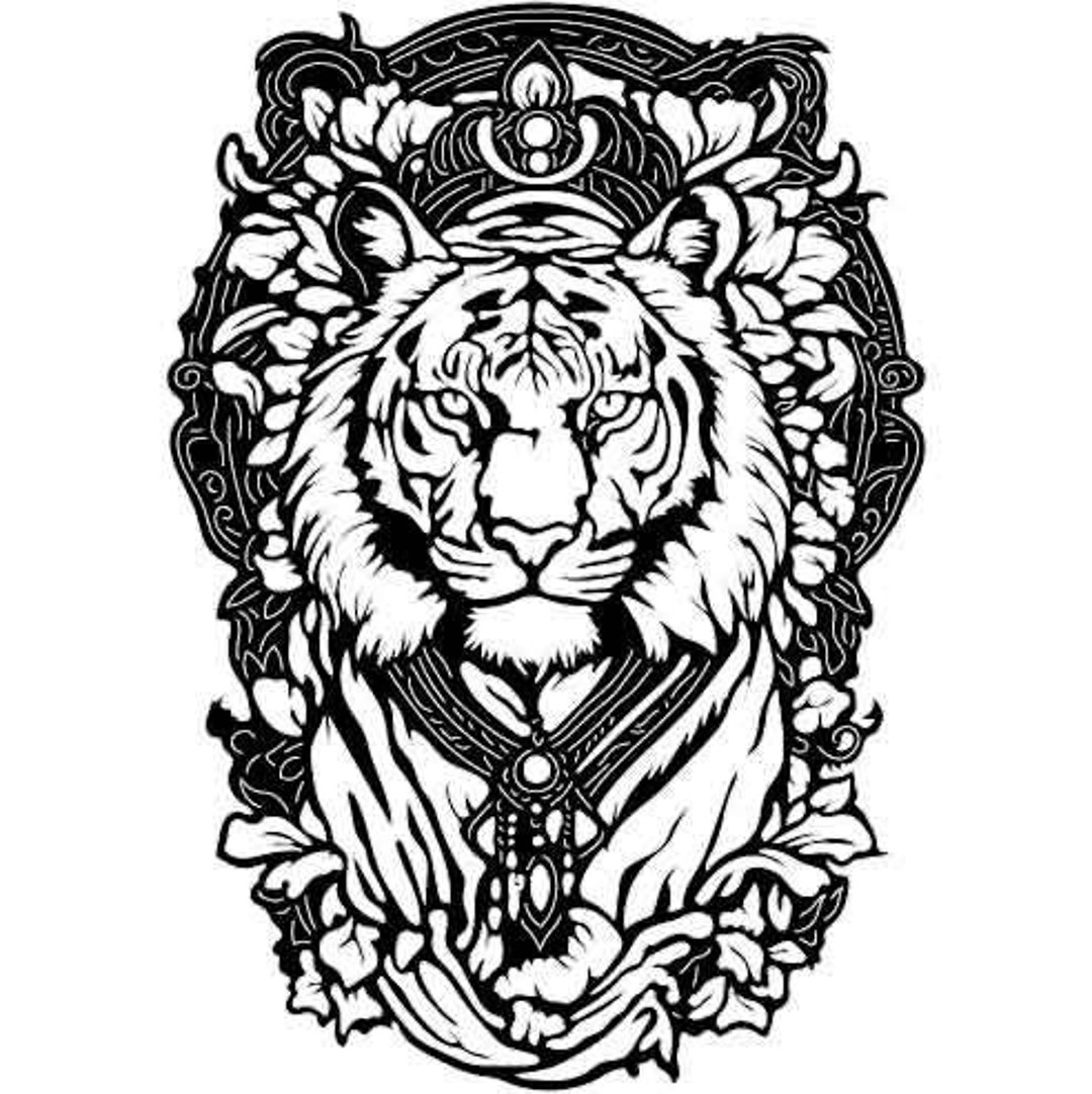 Majestic Tiger Face-dxf File and SVG Cut Ready for Cnc Machines, Laser ...