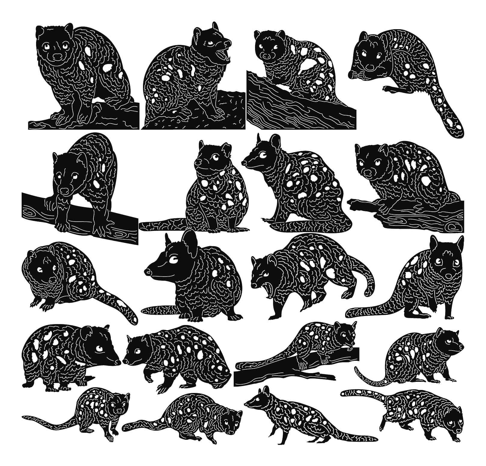 Spotted-tailed Quoll DXF SVG Files: CNC Laser Plasma Cut Ready - Etsy ...