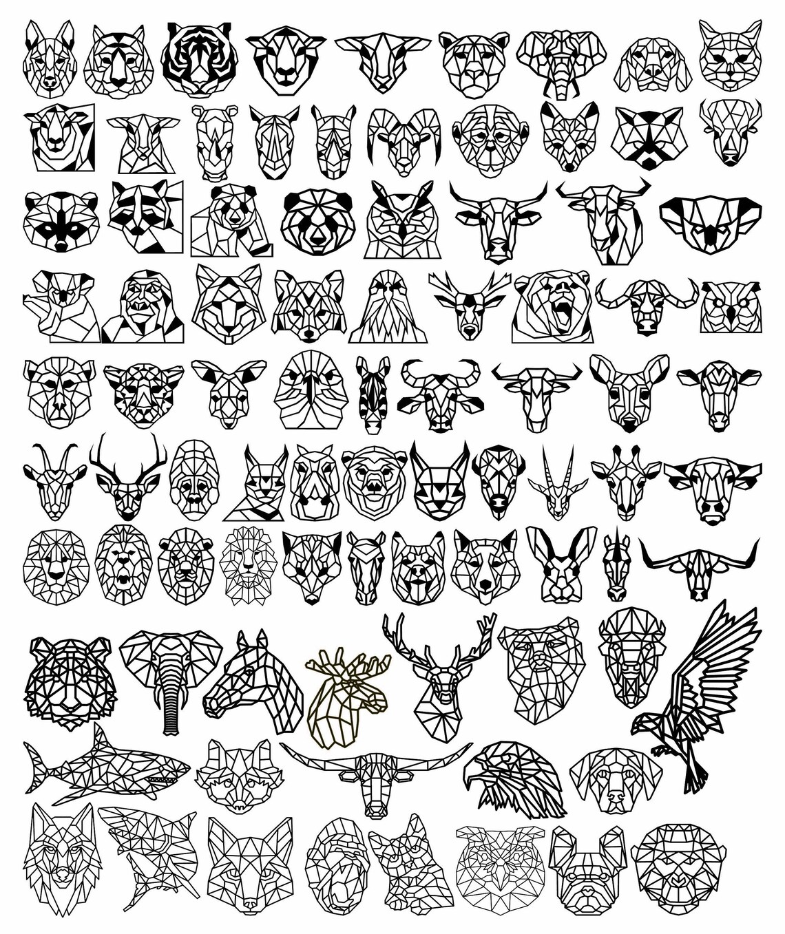 Geometric Animals-dxf Files and SVG Cut Ready for Cnc - Etsy Canada