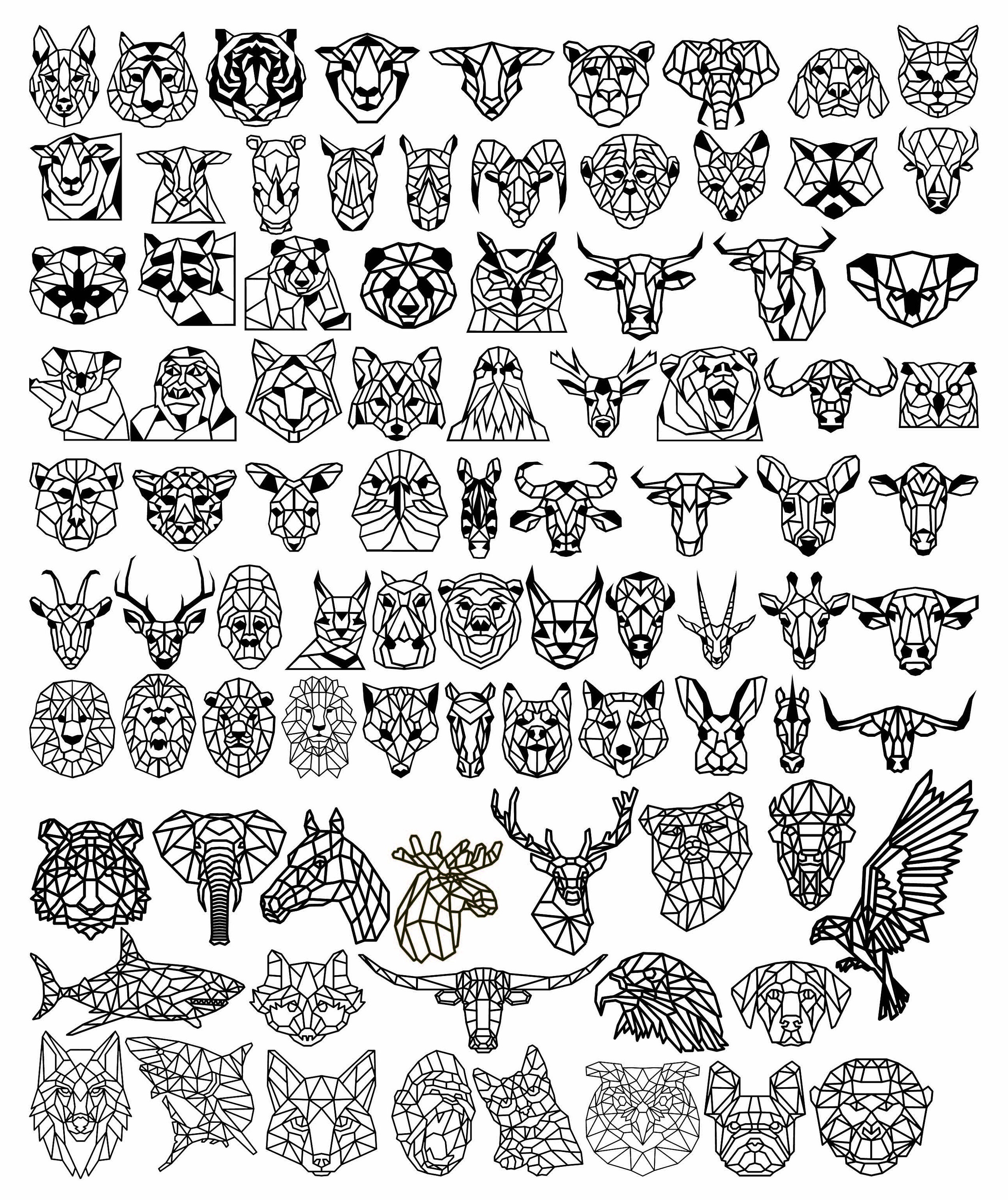 Geometric Animals-dxf Files and SVG Cut Ready for Cnc - Etsy Canada