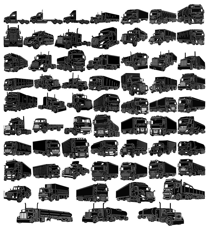 Heavy Duty Trucks-DXF files and SVG cut ready for cnc | Etsy