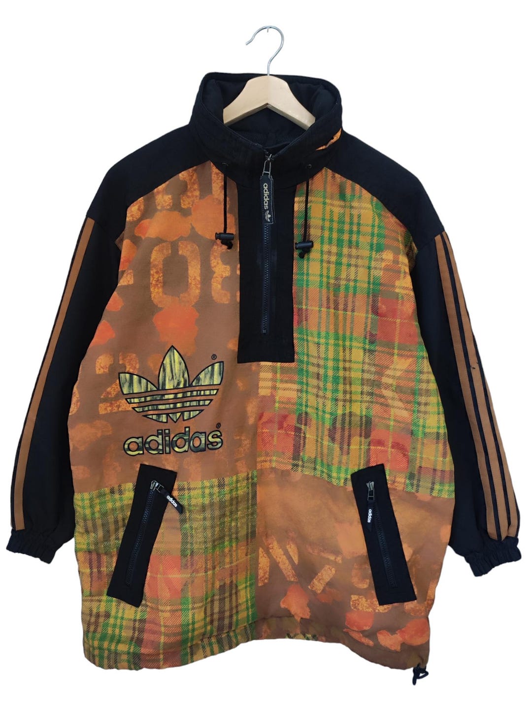 Vintage 90s ADIDAS Trefoil Adidas Long Jacket Hiddenite Hooded Adidas 3 ...