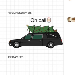 Christmas Hearse - PNG - Goodnotes Sticker - Digital Download - Etsy