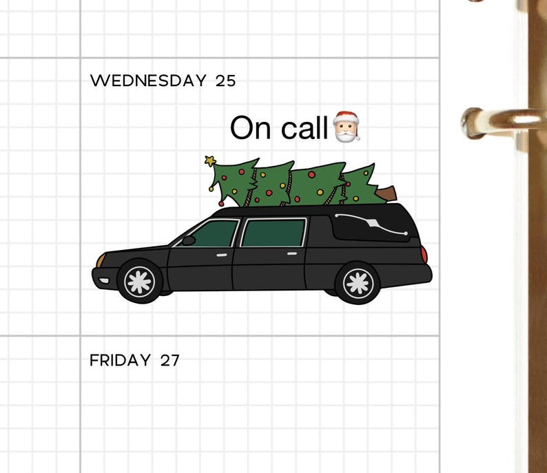 Christmas Hearse - PNG - Goodnotes Sticker - Digital Download - Etsy