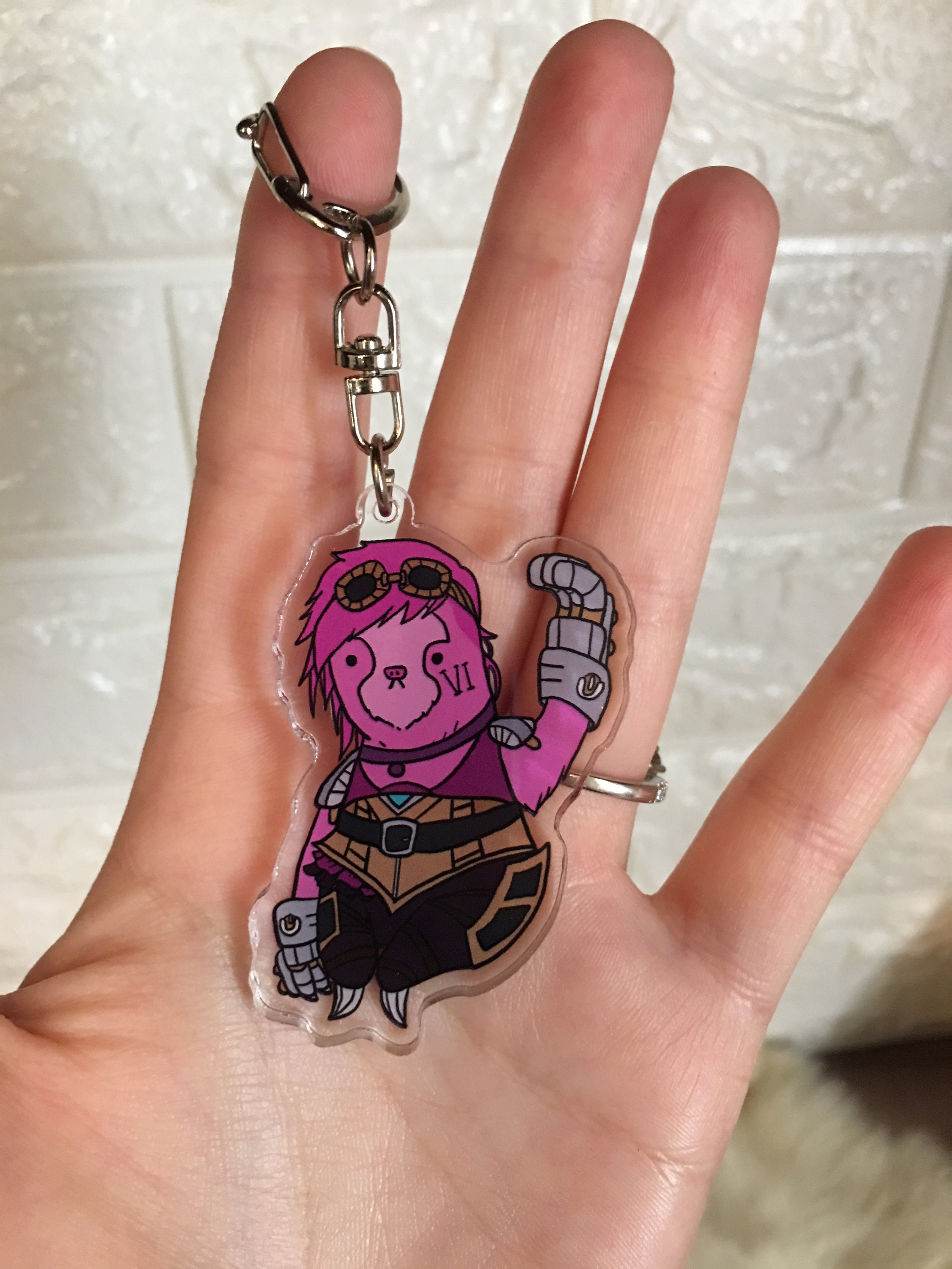 League of Legends Arcane Vi Sloth Acrylic Keychain - Etsy