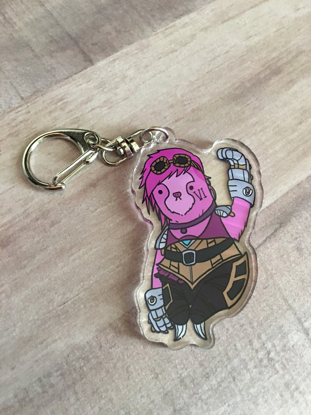League of Legends Arcane Vi Sloth Acrylic Keychain - Etsy
