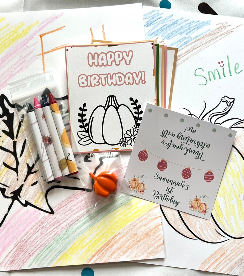Pumpkin Mini Color Packs. Personalized. Party Favors. Kids - Etsy