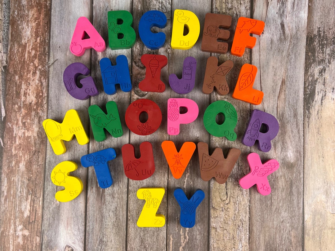 Colorful Handmade Letter Crayons: Educational Learning Tools, Perfect ...