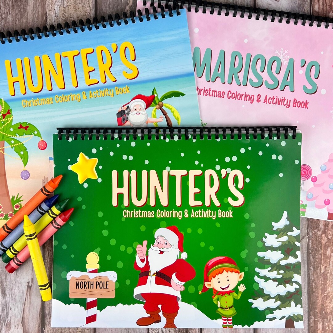 Personalized Kids Color Books Christmas Coloring Fun Unique Gifts for ...