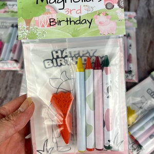 Pink Floral Farm Coloring Packs Personalized Party Favors & Kids Gifts ...