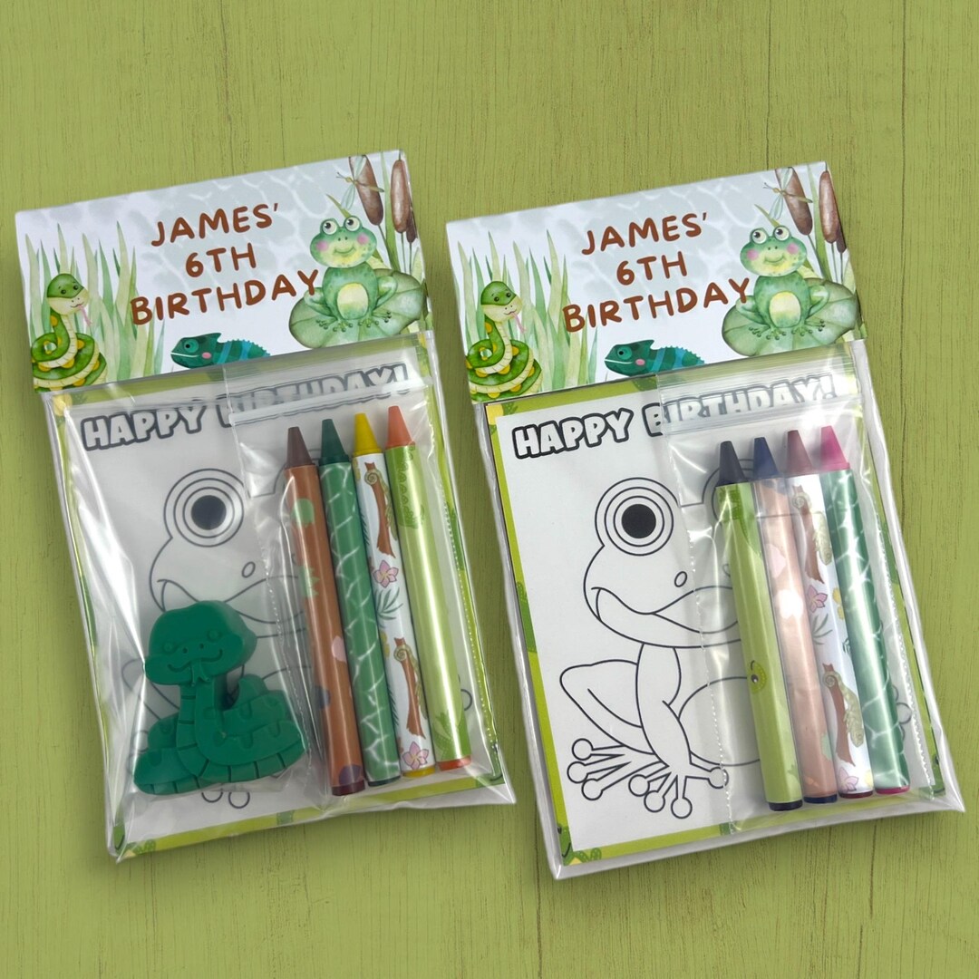 Personalized Reptile Mini Color Packs - Frog and Turtle Crayons ...