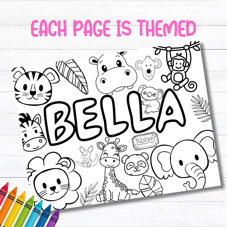 Personalized Kids Name Coloring Book: Fun Activity Pages - Etsy