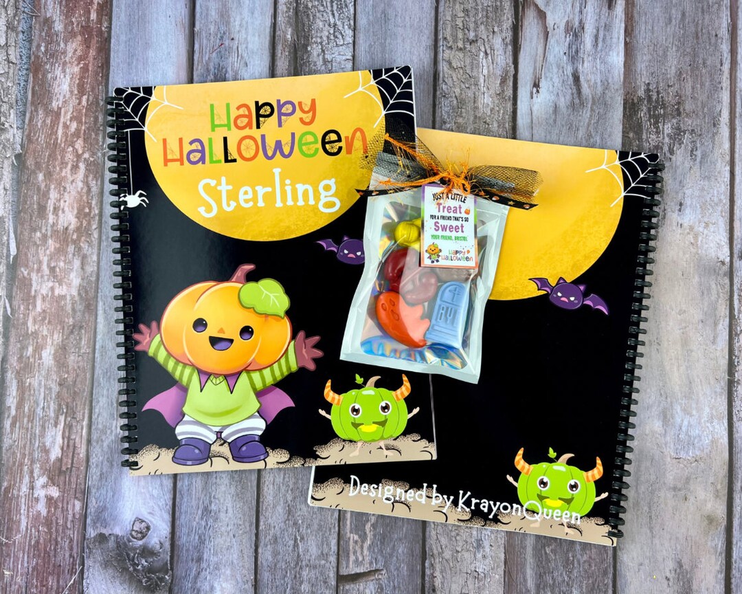 Customized Halloween Coloring Book With Crayons Ideal Halloween Gifts ...