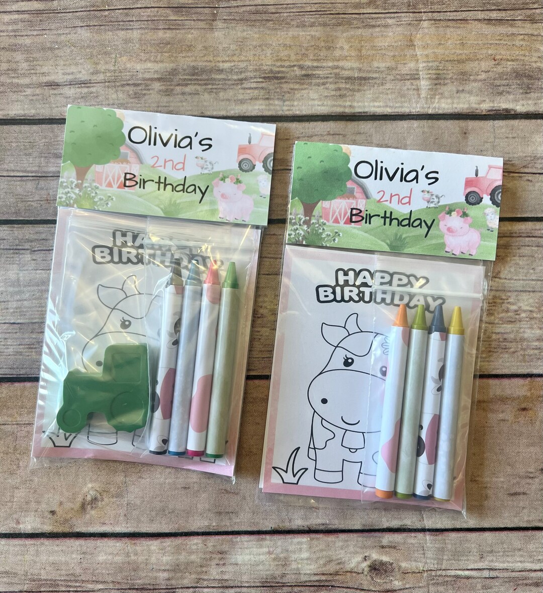 Pink Floral Farm Coloring Packs Personalized Party Favors & Kids Gifts ...