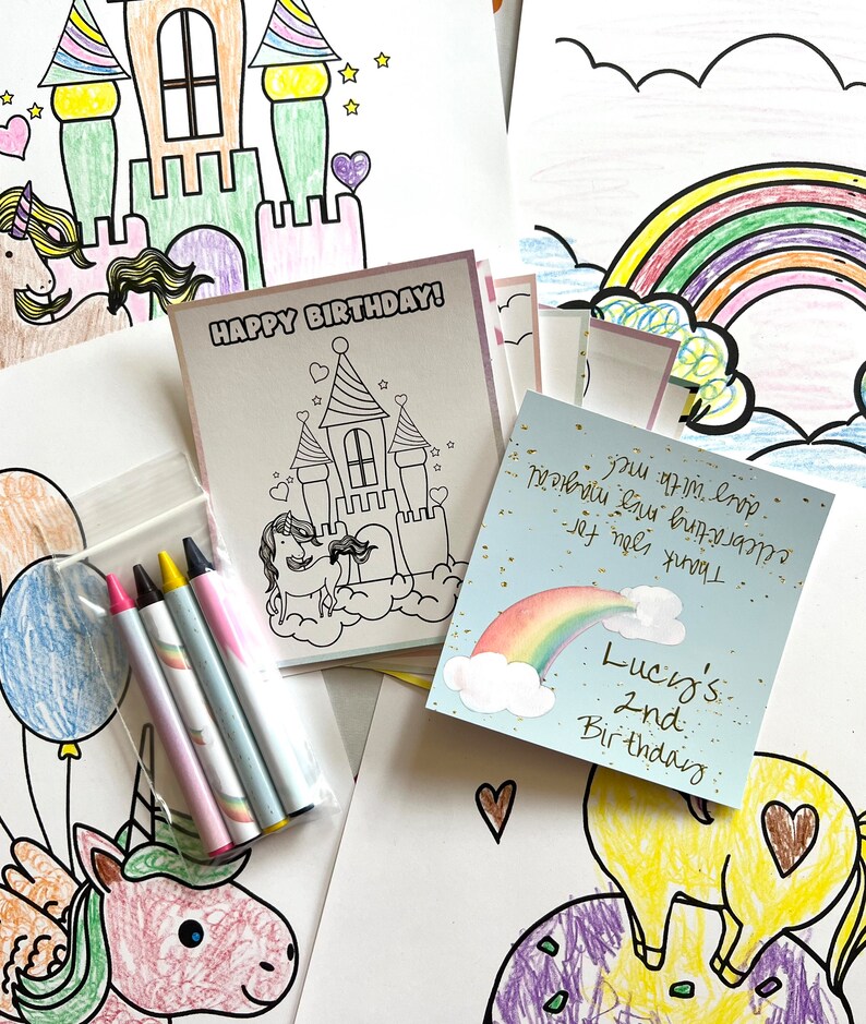 Unicorn Mini Color Packs. Personalized. Party Favors. Kids - Etsy