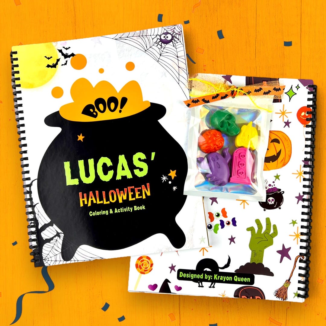 Spooktacular Halloween Coloring Book & Crayons - Personalized Gifts for ...