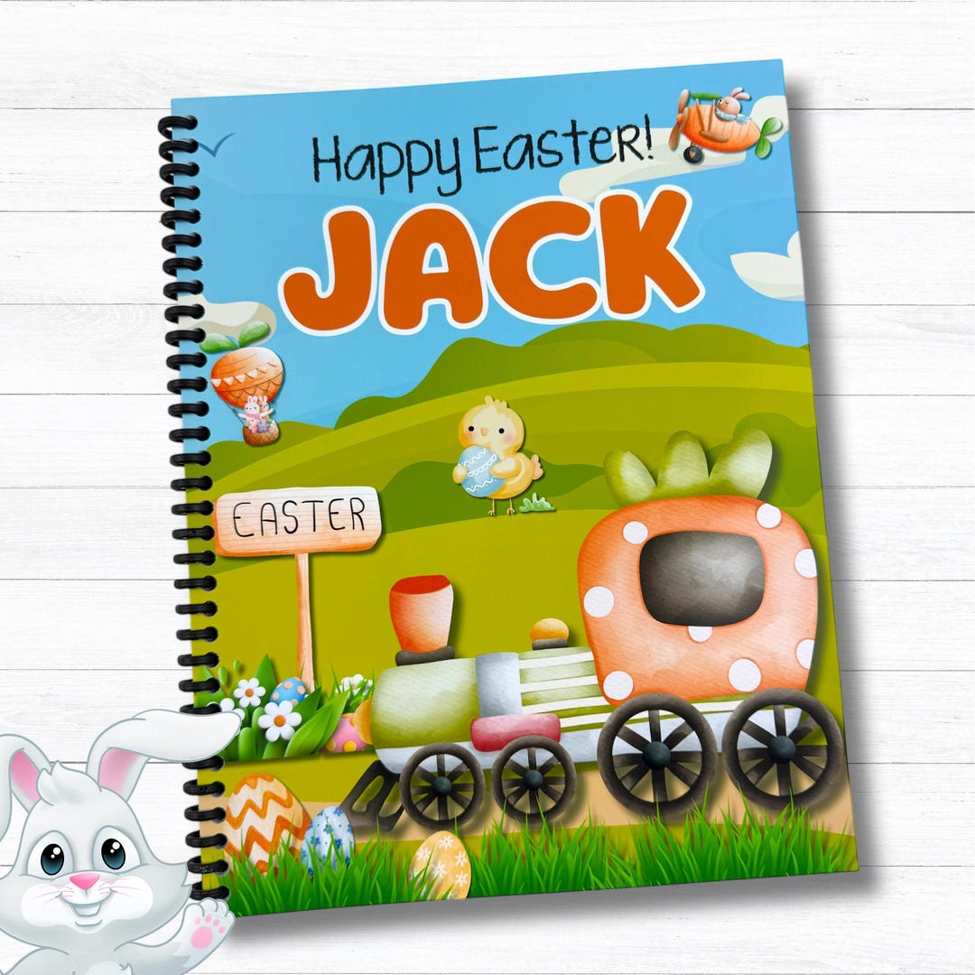 Personalized Easter Coloring Book With Name Crayons - Kids Activity - Etsy