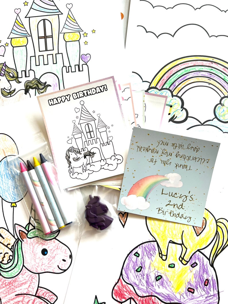 Unicorn Mini Color Packs. Personalized. Party Favors. Kids - Etsy