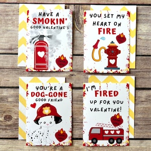 Fireman Valentines Cards. Kids. Fire Truck Crayons. Class Favors ...