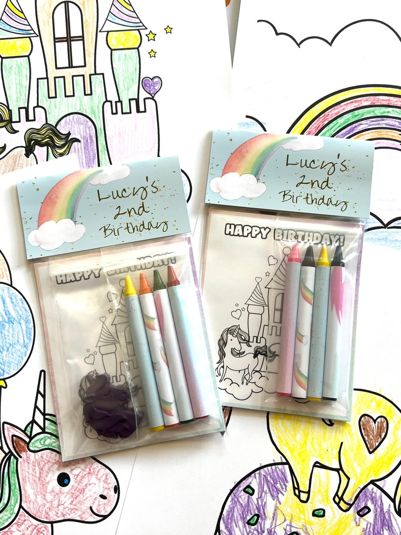 Unicorn Mini Color Packs. Personalized. Party Favors. Kids - Etsy